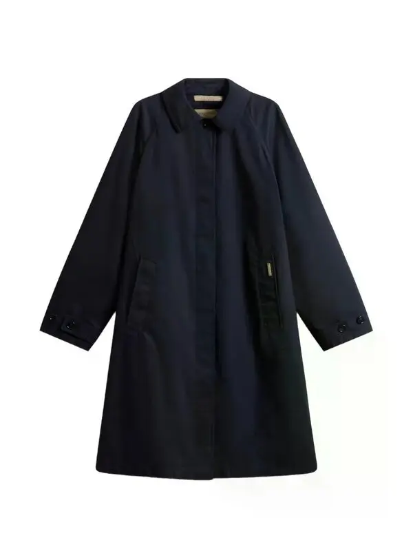 Woolrich Raglan Sleeve Coat With Classic Collar - Blue