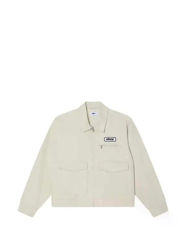 Obey Walter Work Jacket With Logo Patch And Zip Fastening