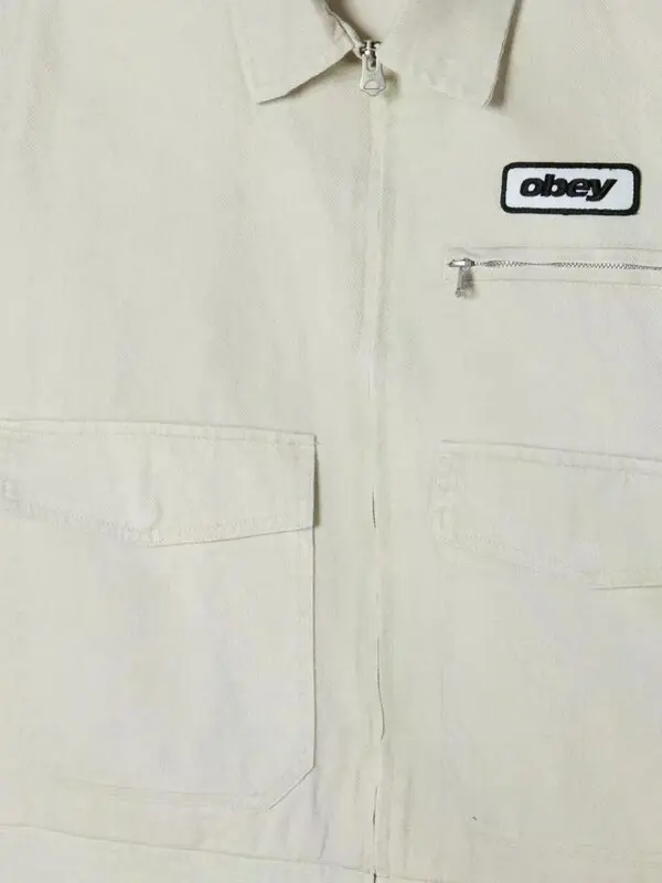 Obey Walter Work Jacket With Logo Patch And Zip Fastening