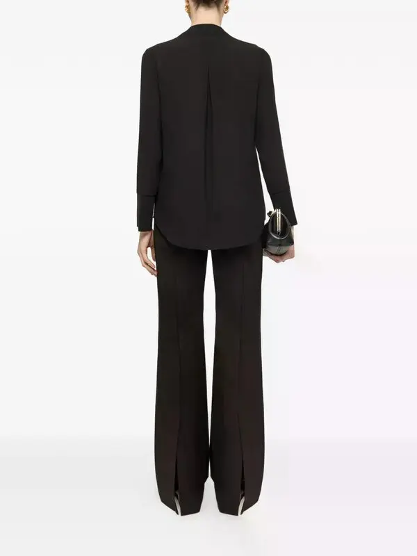 NISSA V-neck Panelled Long Sleeve Top