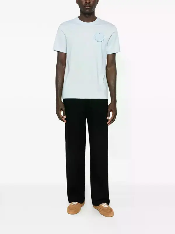 Sandro Cotton Crochet Flower T-shirt - Neutrals