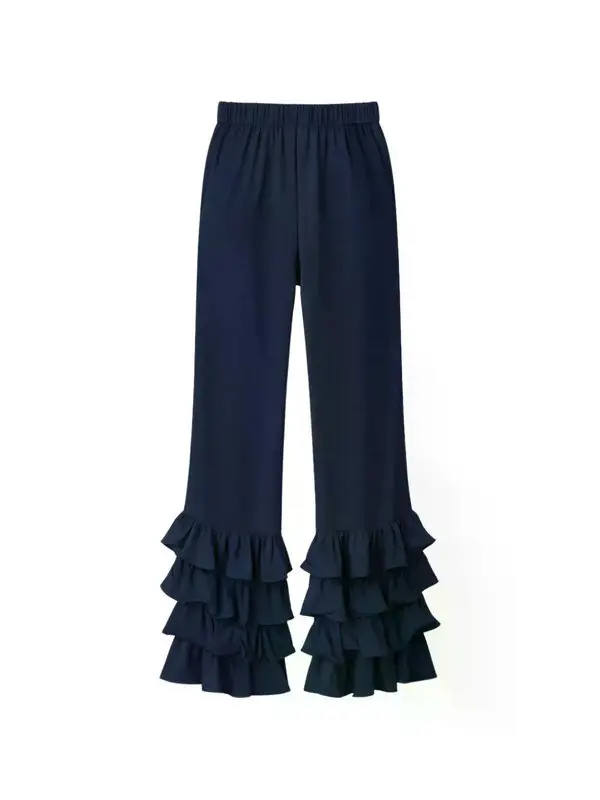 NOUVELLE SILK95FIVE Ruffled Hem Trousers - Blue