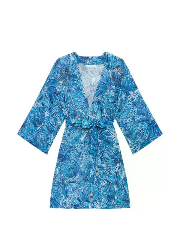 Malìparmi Butterfly Print Dress - Blue