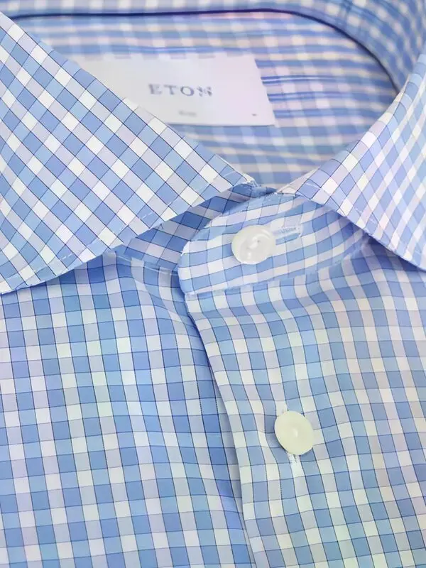 Eton Check-pattern Button-down Cotton Shirt