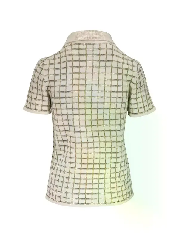 THE ELDER STATESMAN Check Pattern Short Sleeve Polo Shirt