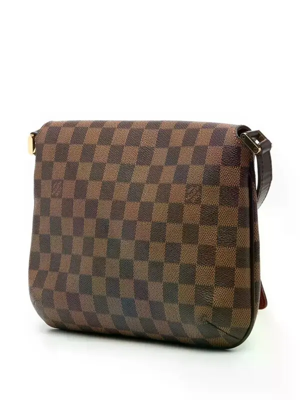 LOUIS VUITTON Damier Ebene Musette Tango Bag - Brown