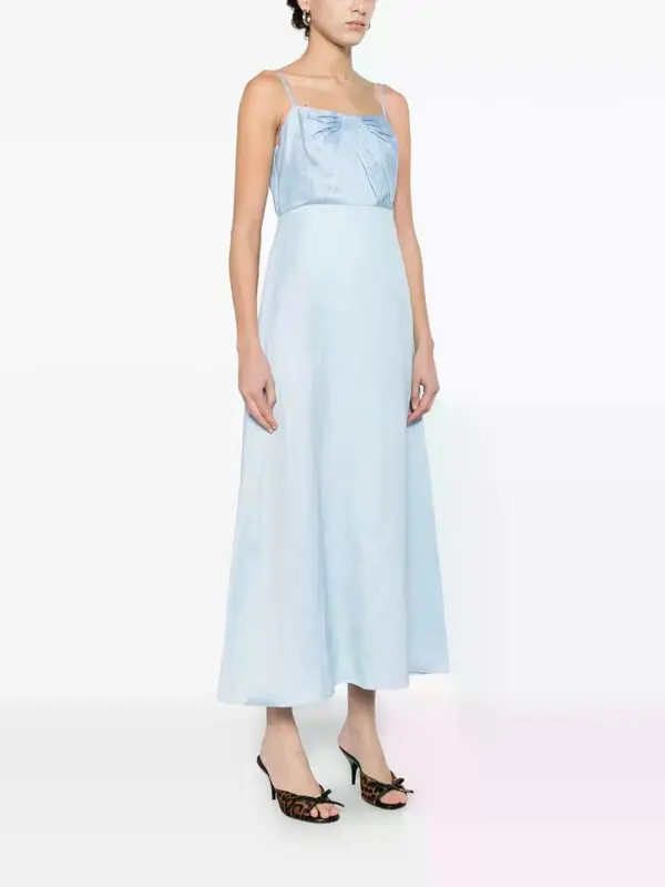Sandro Bow Pleated Maxi Dress