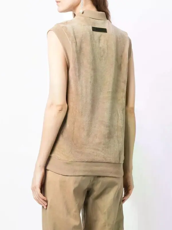 Fear Of God Velour Sleeveless Polo Top