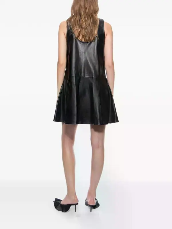 STAND STUDIO Thalia A-line Leather Mini Dress