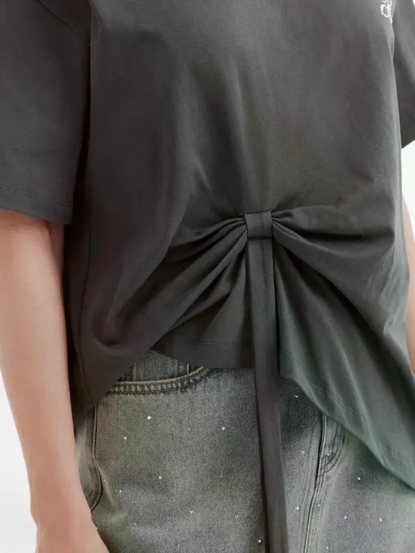 B+AB Cotton T-shirt With Knot Detail