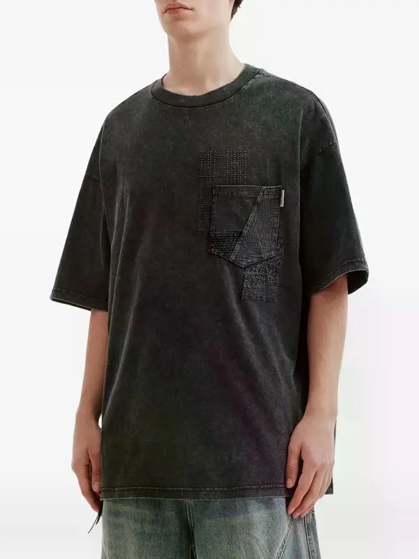 MUSIUM DIV. Patchwork-pocket T-shirt - Black