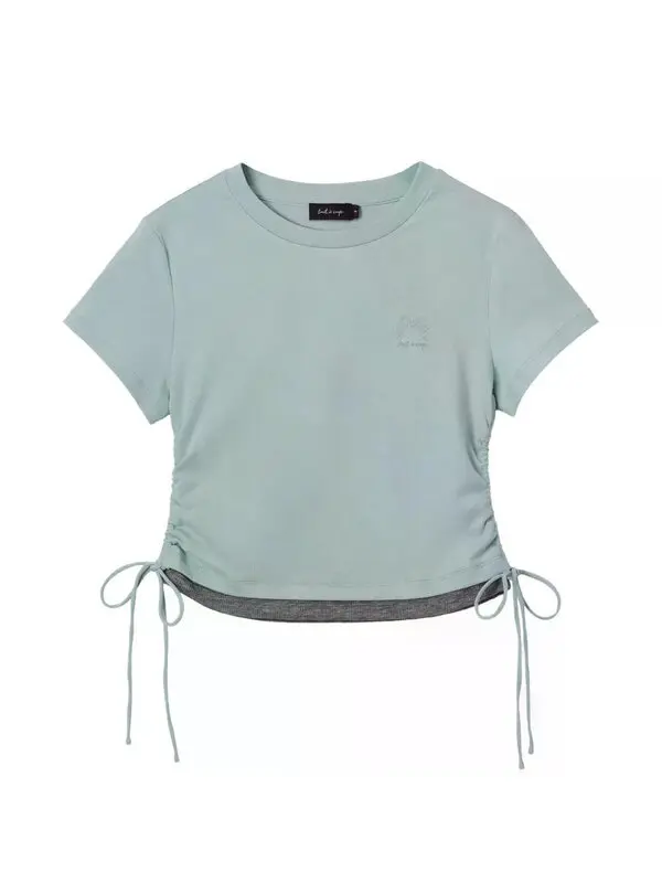 TOUT A COUP Drawstring Hem T-shirt - Blue