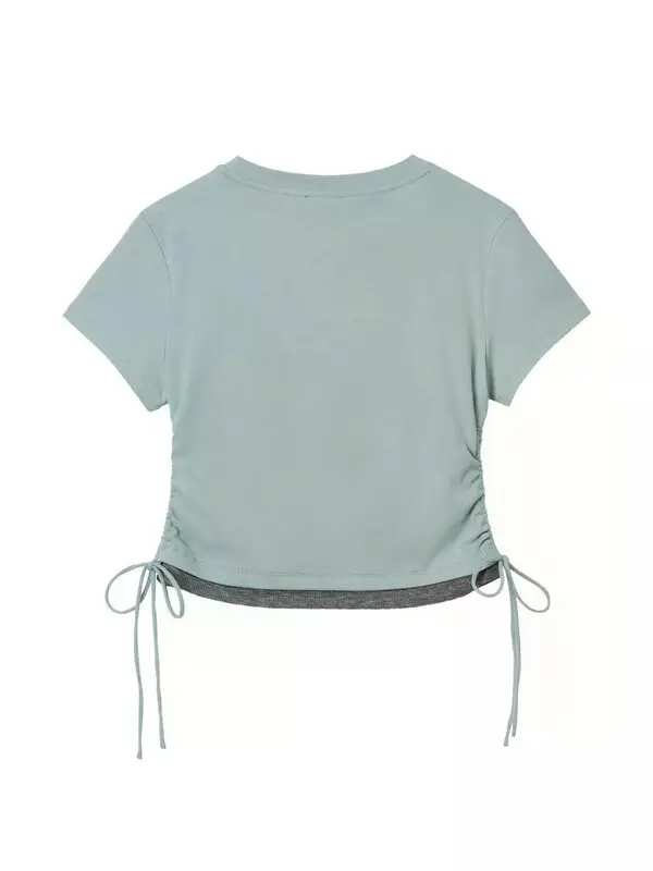 TOUT A COUP Drawstring Hem T-shirt - Blue