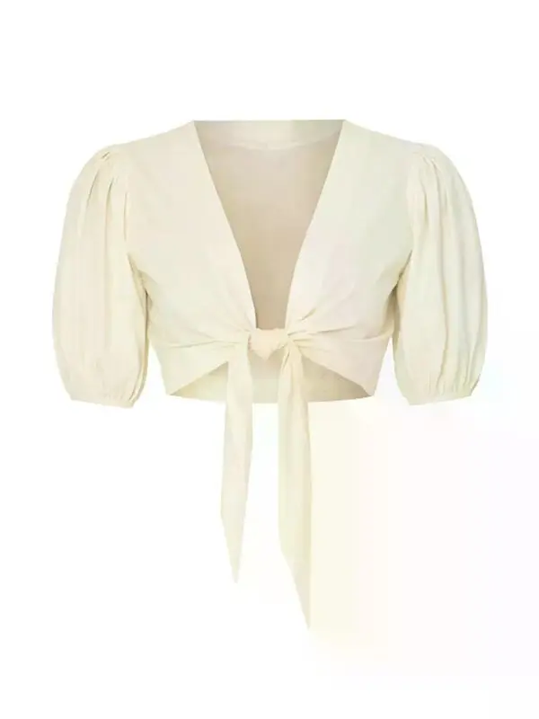 Lisa Marie Fernandez The Pouf Tie-fastening Blouse - Neutrals
