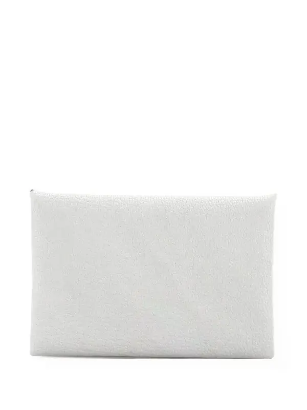 Hermès Calvi Duo Chevre Mysore Card Holder - Grey