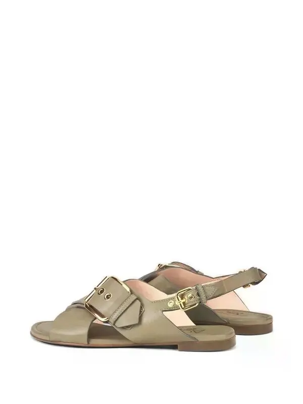 Agl Buckled Flat Sandals - Green