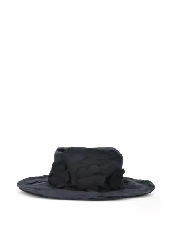 SCHA Floral Appliqué Hat - Black