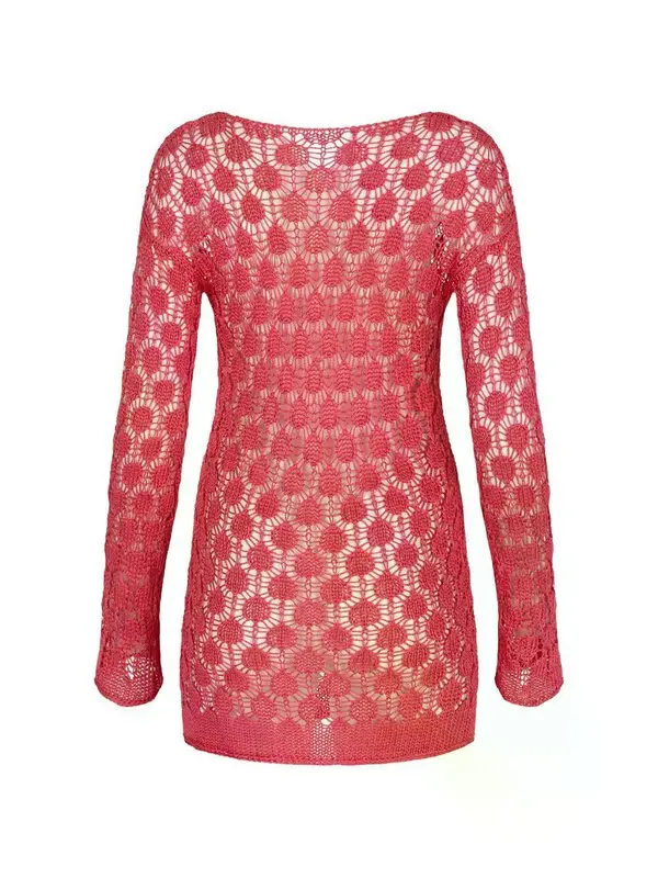 PARAMIDONNA Mira Crochet Beach Dress - Pink