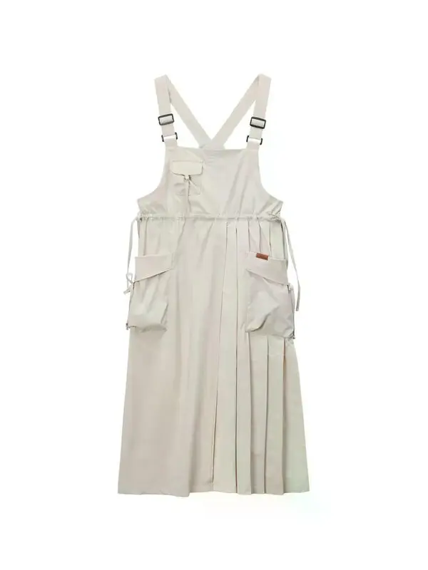MUSIUM DIV. Buckle Pleated Midi Dress - Neutrals
