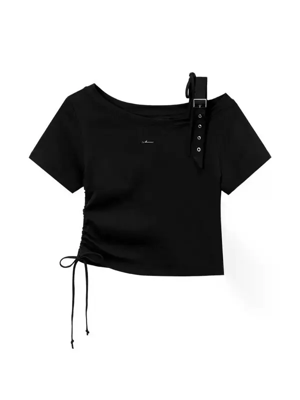 MUSIUM DIV. Tie Detail Short-sleeved T-shirt - Black