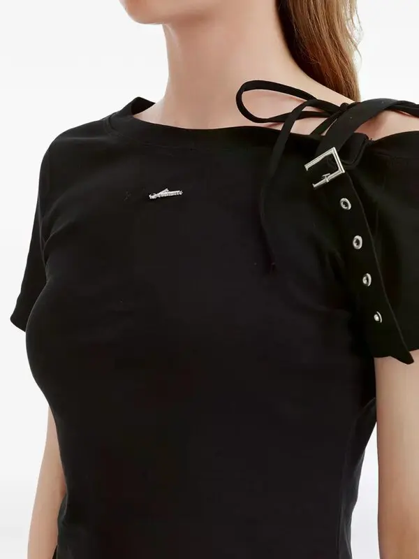 MUSIUM DIV. Tie Detail Short-sleeved T-shirt - Black