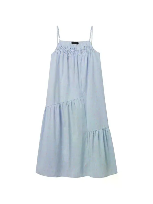 TOUT A COUP Striped Tiered Midi Dress