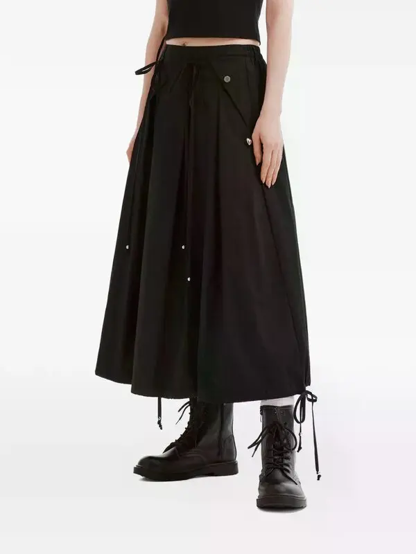 MUSIUM DIV. Drawstring-detail Midi Skirt - Black