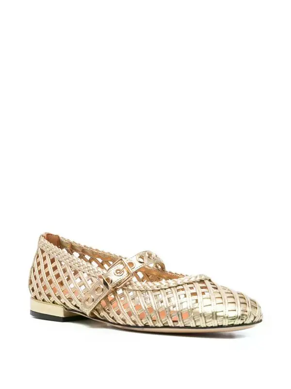 EVALUNA Tone Woven Buckle Fastening Flat Pumps
