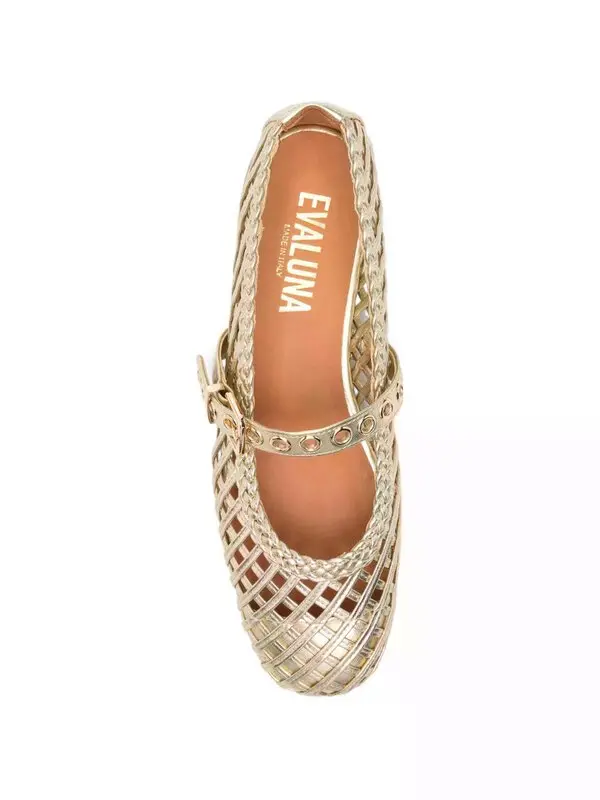 EVALUNA Tone Woven Buckle Fastening Flat Pumps