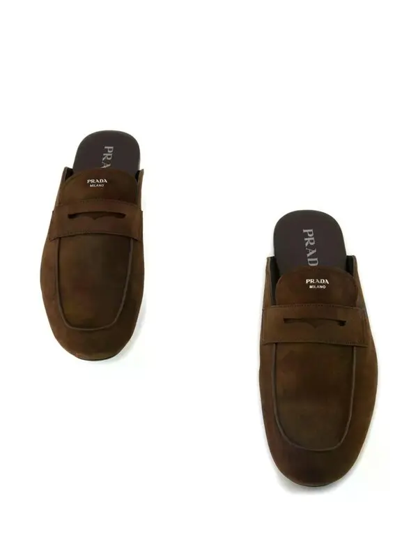 Prada Round-toe Suede Mules