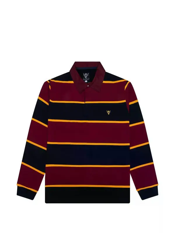 SOUTH2 WEST8 Striped Collared Polo Shirt