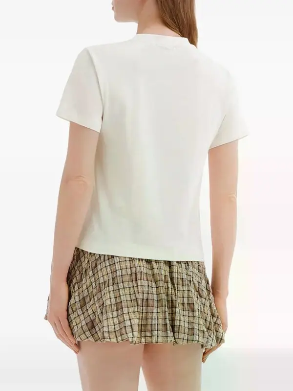 CHOCOOLATE Logo Embroidered Cotton T-shirt - Neutrals