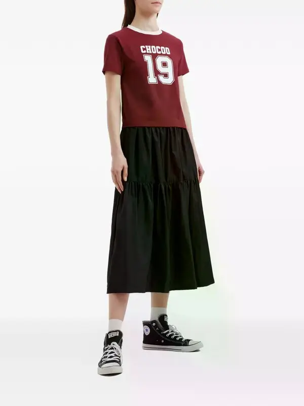 CHOCOOLATE Ringer Graphic T-shirt - Red