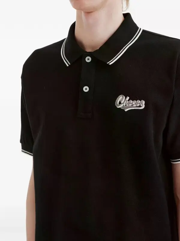 CHOCOOLATE Logo-detail Cotton Polo Shirt - Black