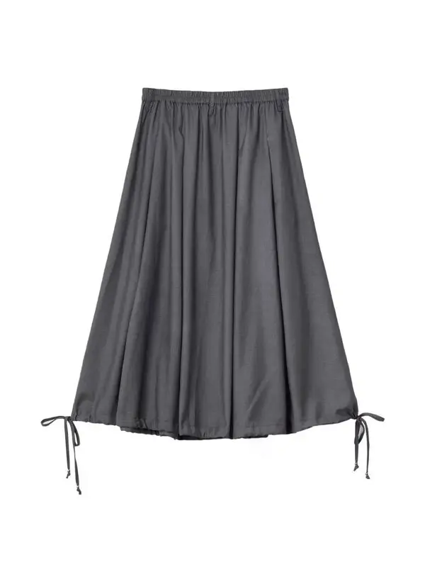 MUSIUM DIV. Drawstring Pleated Midi Skirt - Grey
