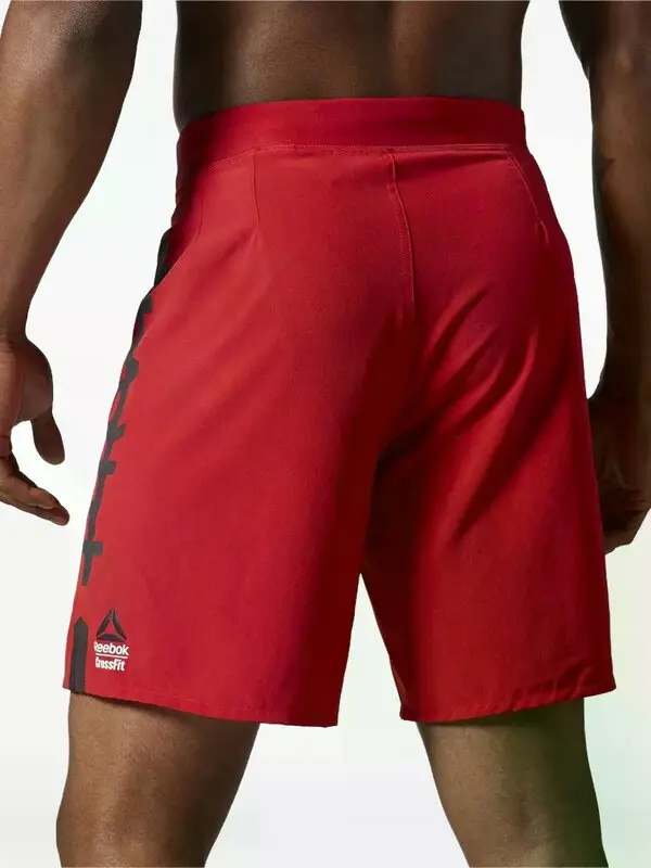 REEBOK Graphic Print Zip Track Shorts - Red