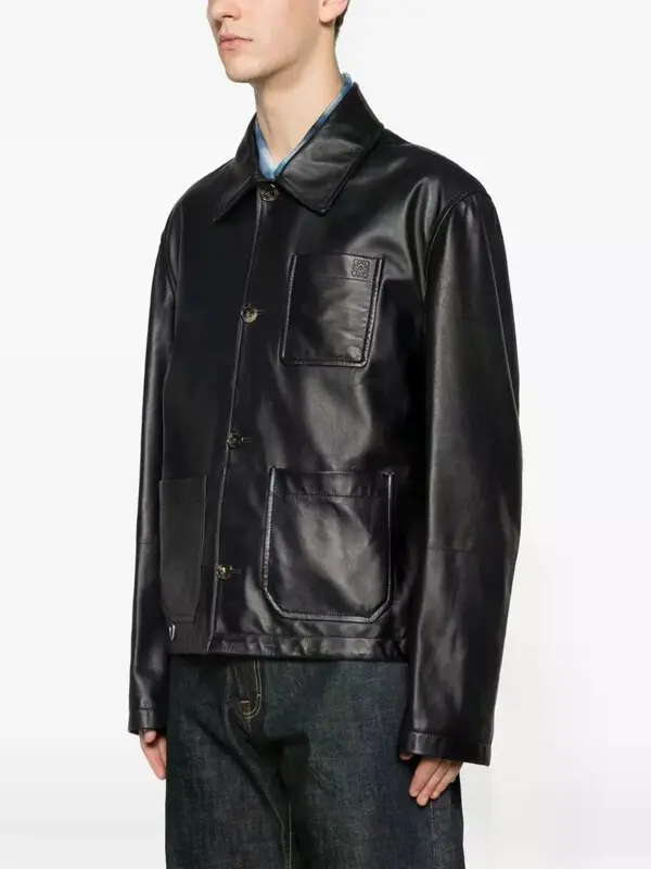 Loewe Patch-pocket Leather Jacket