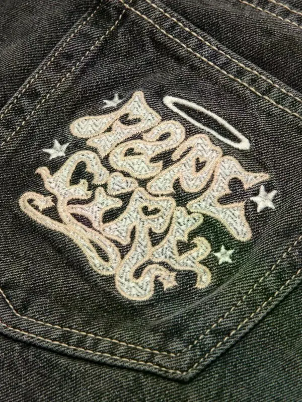 AAPE BY *A BATHING APE Embroidered Detail Denim Shorts