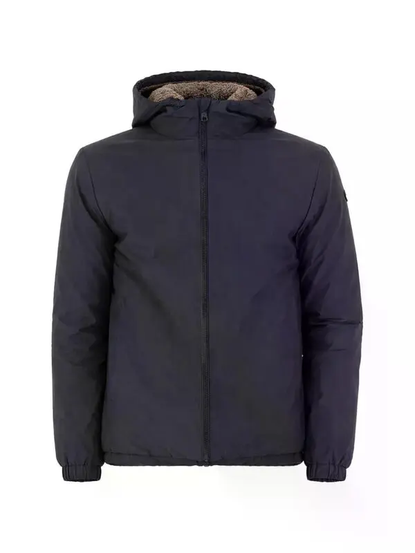 CANADIENS Zip-up Hooded Jacket With Ribbed Cuffs And Hem