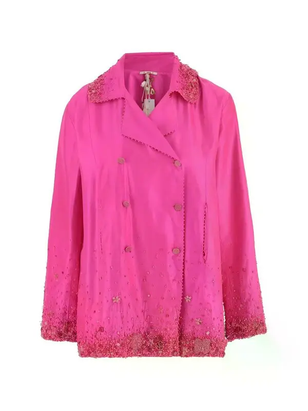 Pero Double-breasted Silk Jacket With Bead Embellishments