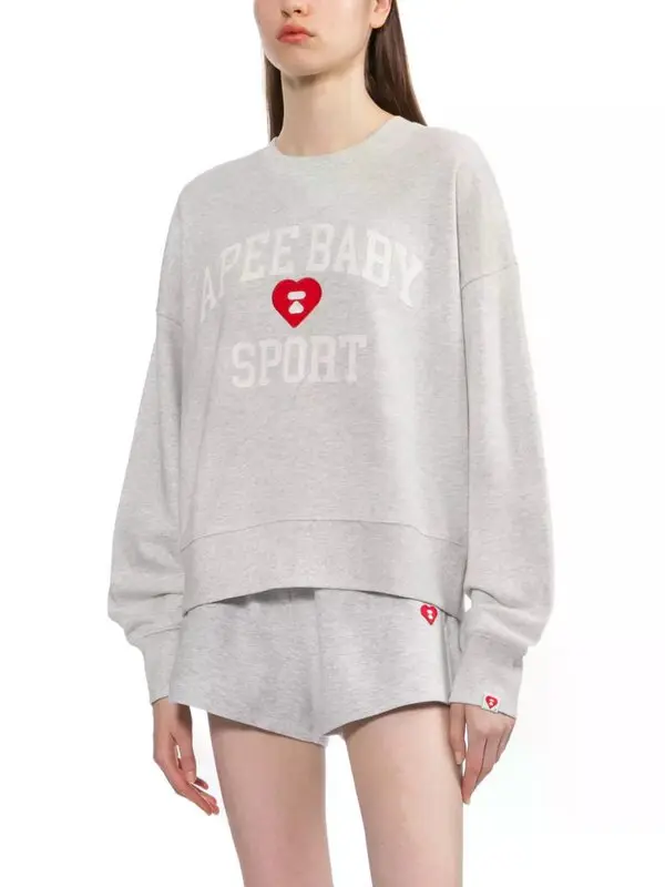 AAPE BY *A BATHING APE Logo Embroidered Sweatshirt - Grey