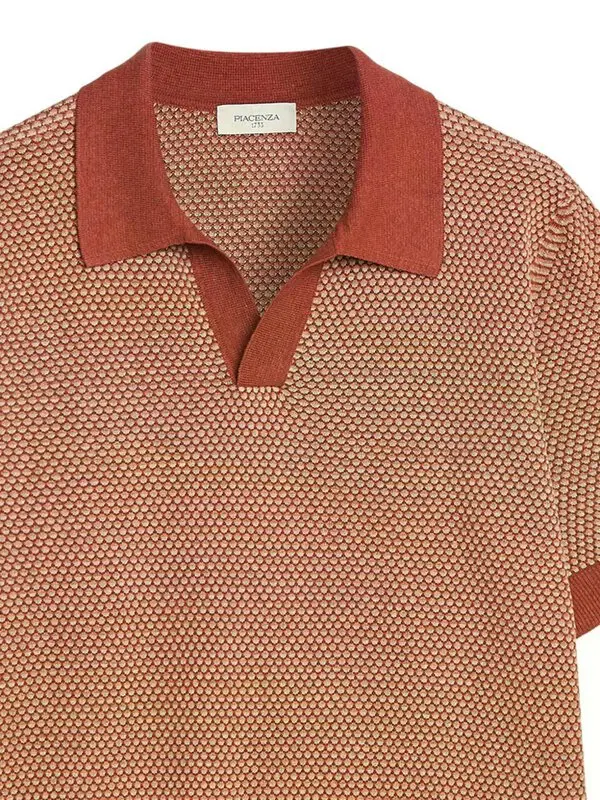 PIACENZA CASHMERE 1733 Textured Polo-collar T-shirt