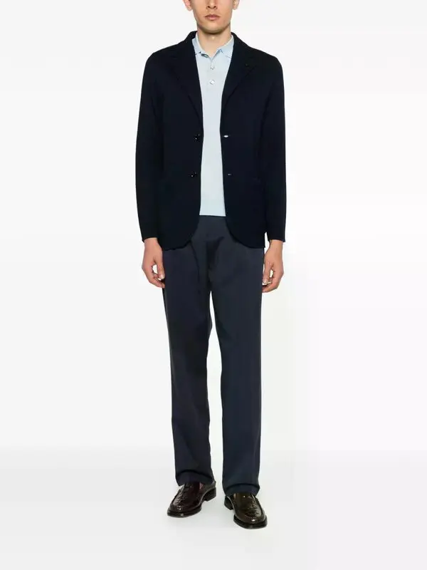 LARDINI Notched-lapel Blazer - Blue