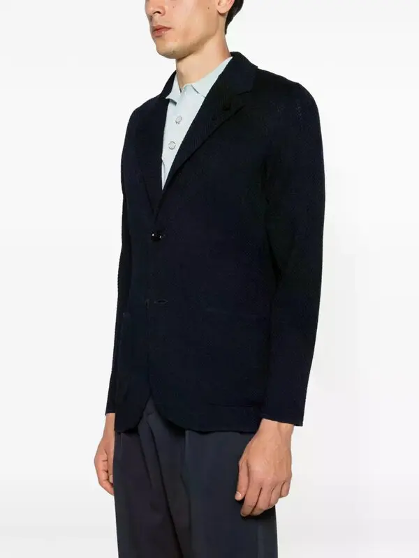 LARDINI Notched-lapel Blazer - Blue