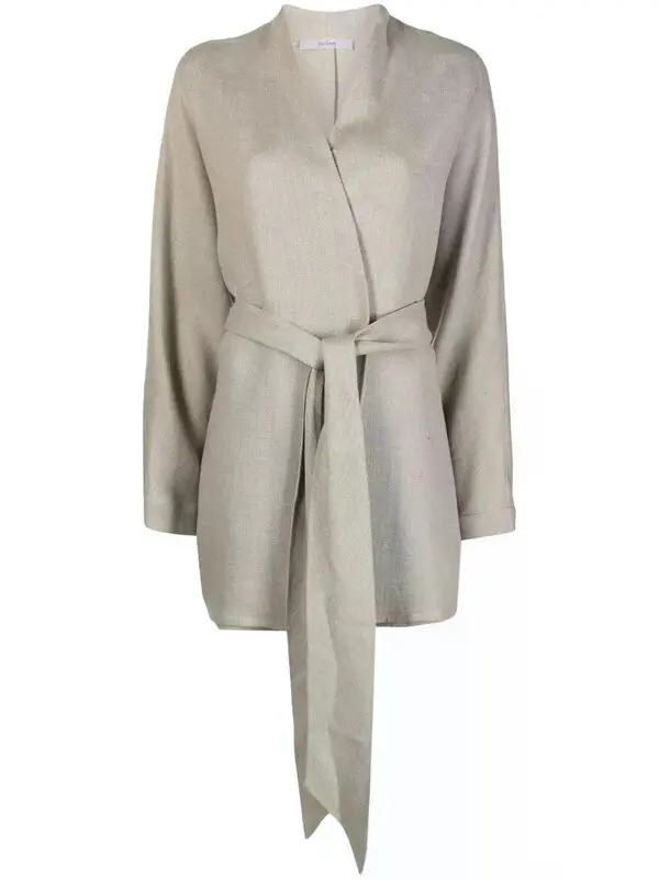 Dusan Belted Linen Cardigan