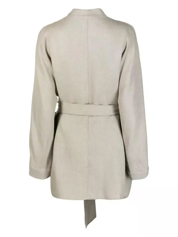 Dusan Belted Linen Cardigan