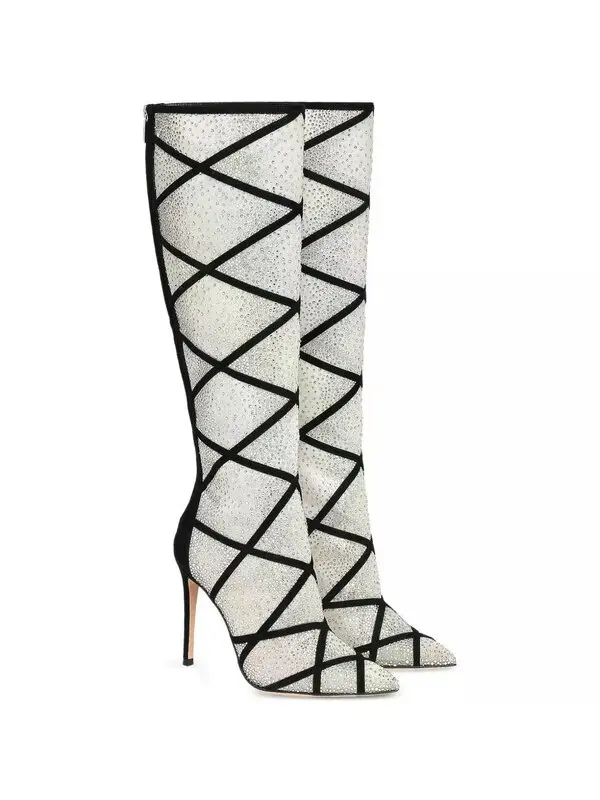 GIANVITO ROSSI Confetti Suede Embellished Boots