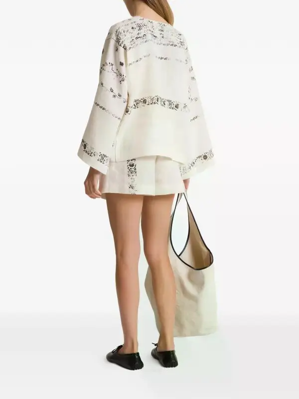 Alberta Ferretti Floral Print V-neck Blouse