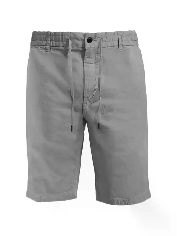 BOSS Drawstring Bermuda Shorts With Logo Patch - Grey
