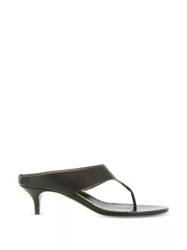 Magda Butrym Leather Curved Stitching Sandals - Brown